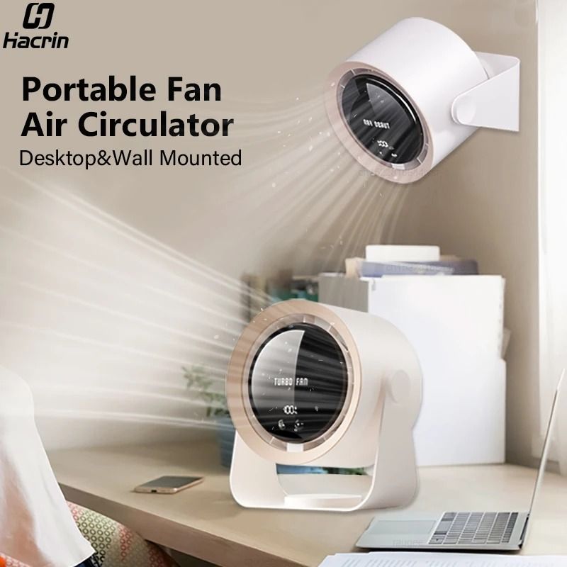 Portable Air Circulator Fan Wireless Desk Turbo Fan 4000maAh ...