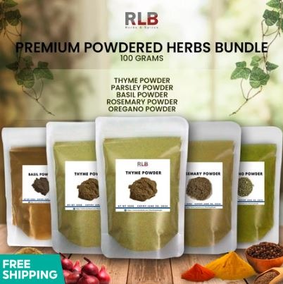 Premium Powdered Herbs Bundle - 100 grams Thyme, Basil, Parsley ...