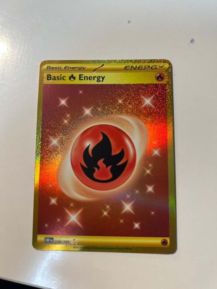 PTCG Pokemon Card Hyper Rare Basic Fire Energy (Obsidian Flames) 美版, 興趣 ...