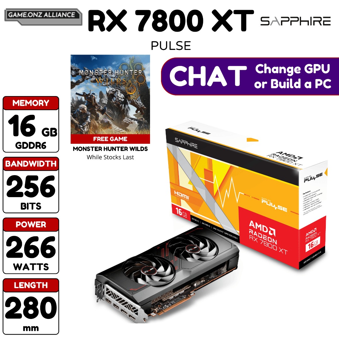 PRICE DROP!! | PULSE | SAPPHIRE RX 7800 XT 12G PULSE GAMING GRAPHICS ...