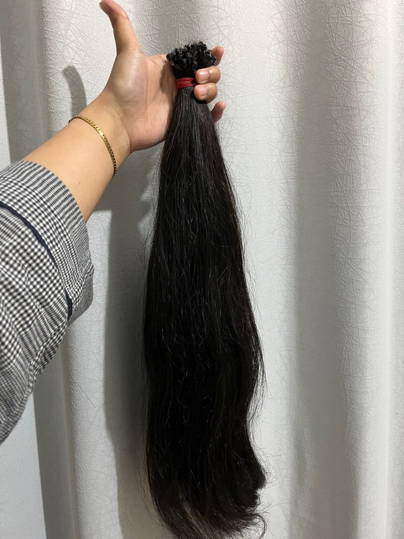 Rambut sambung hair extensions 100 helai 57cm Natural ( Kualitas ...
