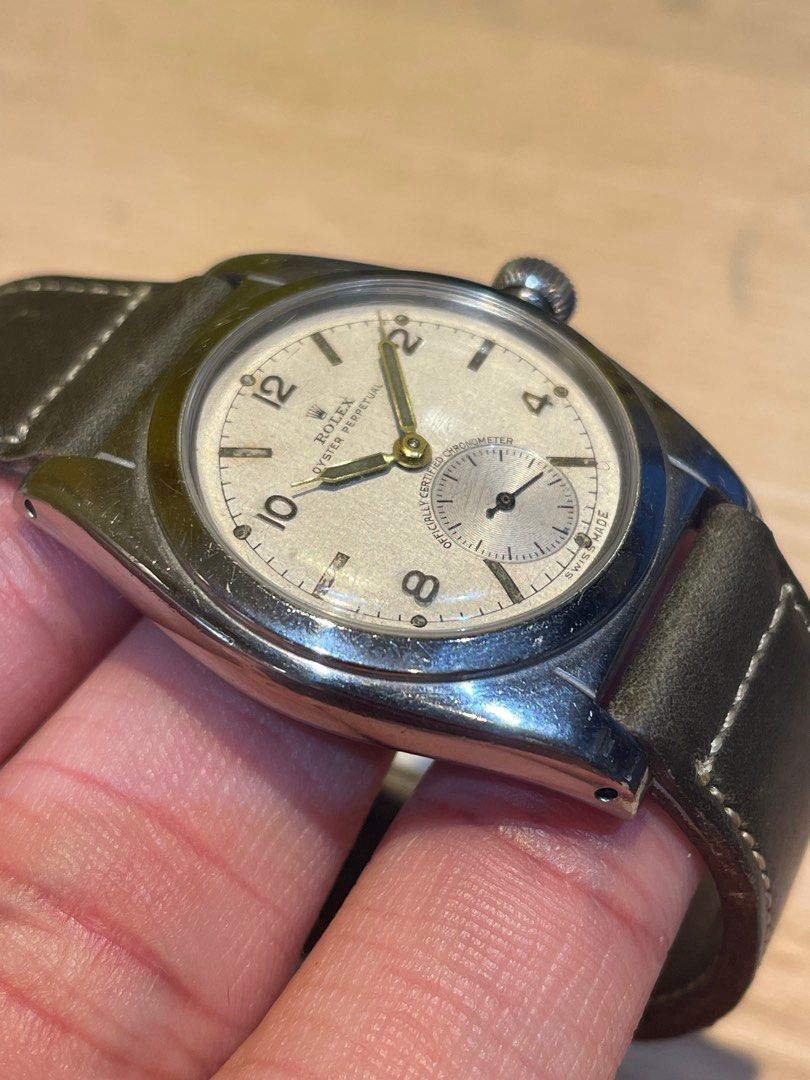 Rolex 2764 Oyster Perpetual Bubble Back Silver Sub Second Dial, 名牌, 手錶 ...