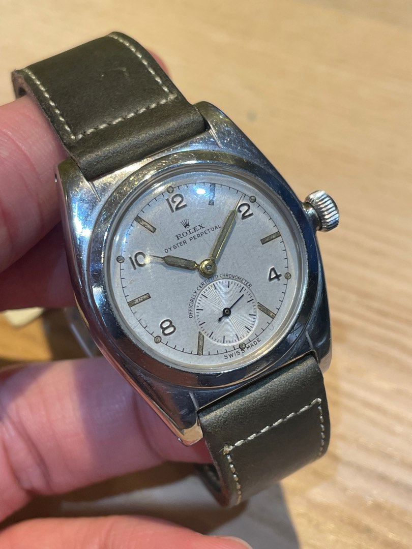 Rolex 2764 Oyster Perpetual Bubble Back Silver Sub Second Dial, 名牌, 手錶 ...