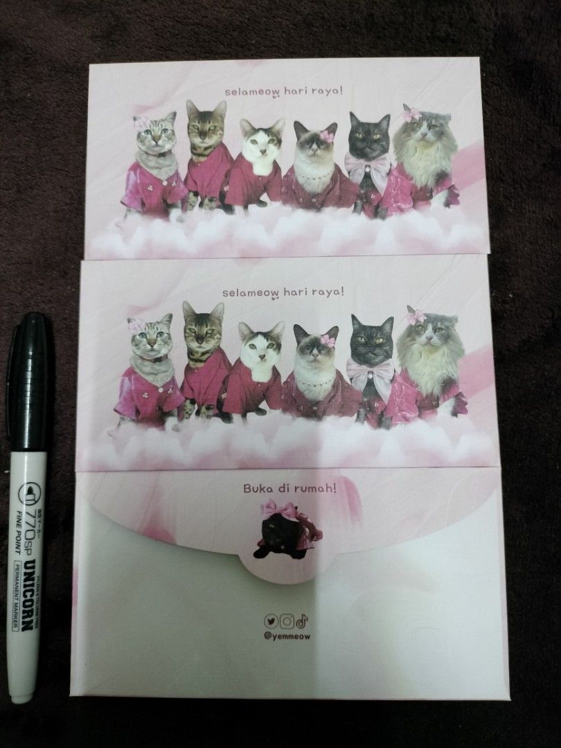 Sampul Duit Raya SDR Kucing Cat 3 pcs in 1 Set (thick), Hobbies & Toys ...