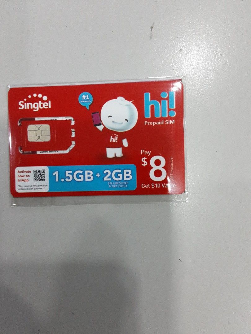 Singtel 8341 1110 sim HI card prepaid golden nice VIP special HUAT ...