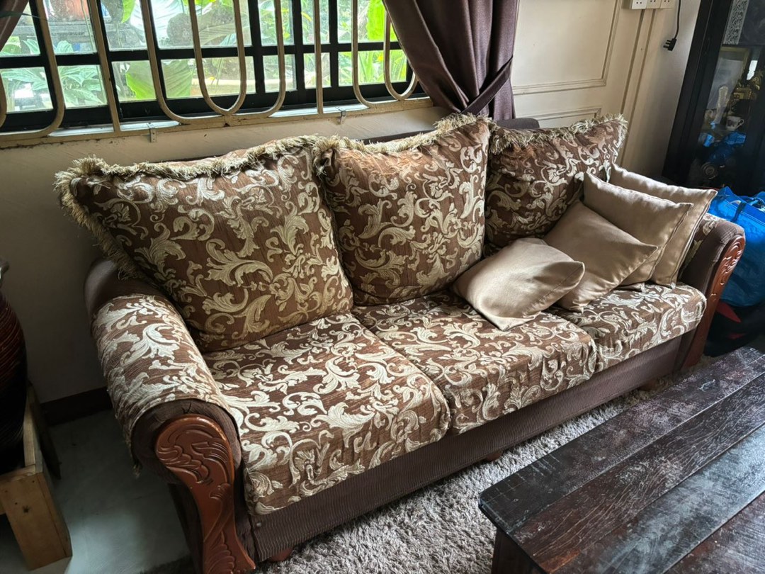 Sofa set (3 seat, 2seat and single), Furniture & Home Living, Furniture ...