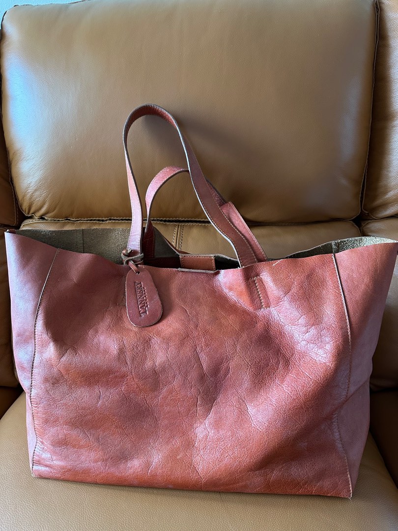 Tannery authentic leather bucket bayong bag, Women's Fashion, Bags ...