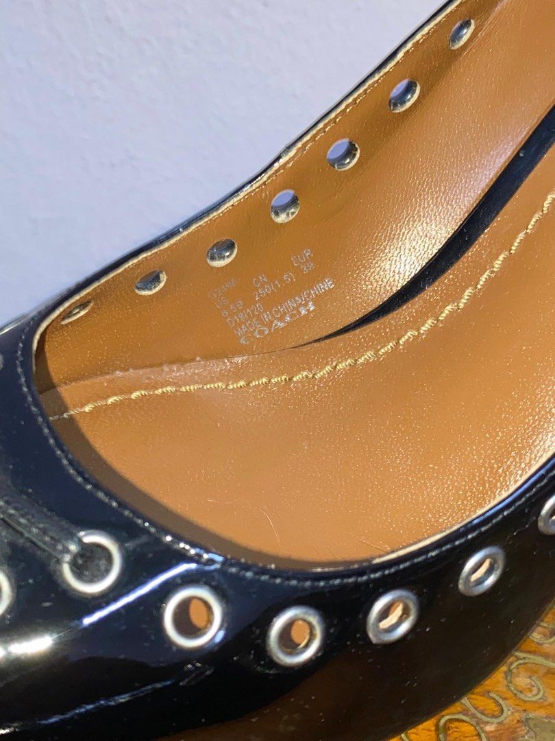 Title: Women's COACH Varick Pump Grommets & Lace Patent Leather Heels ...