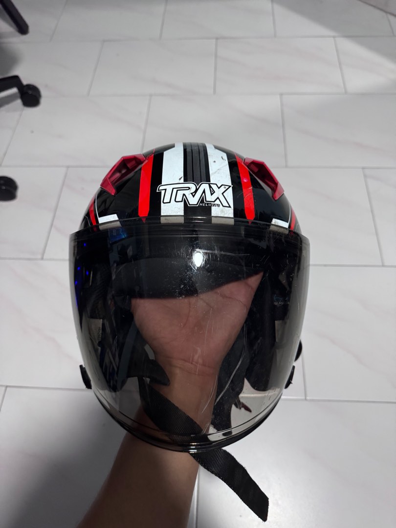 trax tz301 motorcycle helmet, Motorcycles, Motorcycle Apparel on Carousell