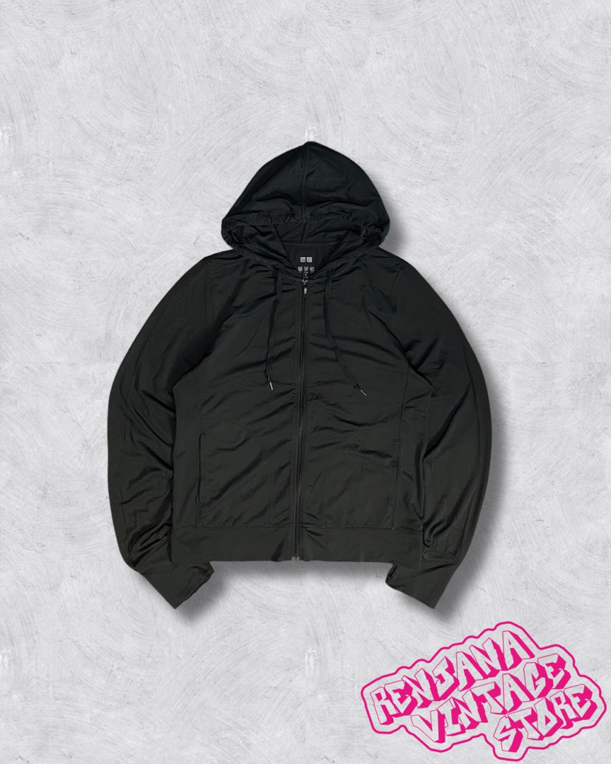 Uniqlo Airism Jacket Running Uv Dry Jaket Sport, Fesyen Pria, Pakaian ...
