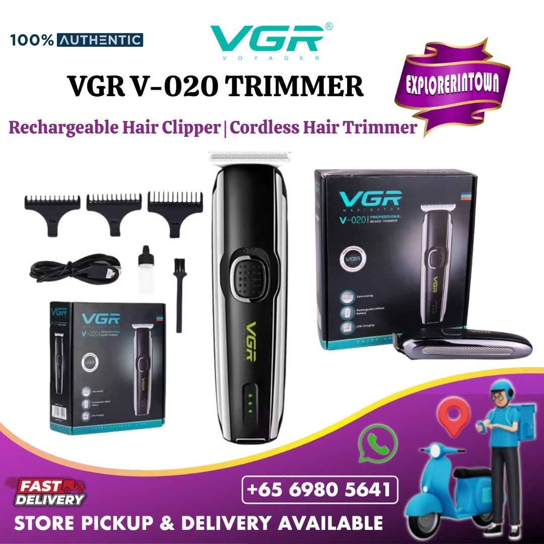 VGR V-020 Professional Beard Trimmer Trimmer 100 min Runtime 3 Length ...