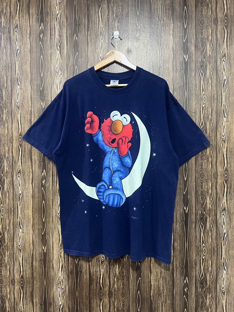 Vintage 90s Elmo Moon Sesame Street Tshirt, Men's Fashion, Tops & Sets ...