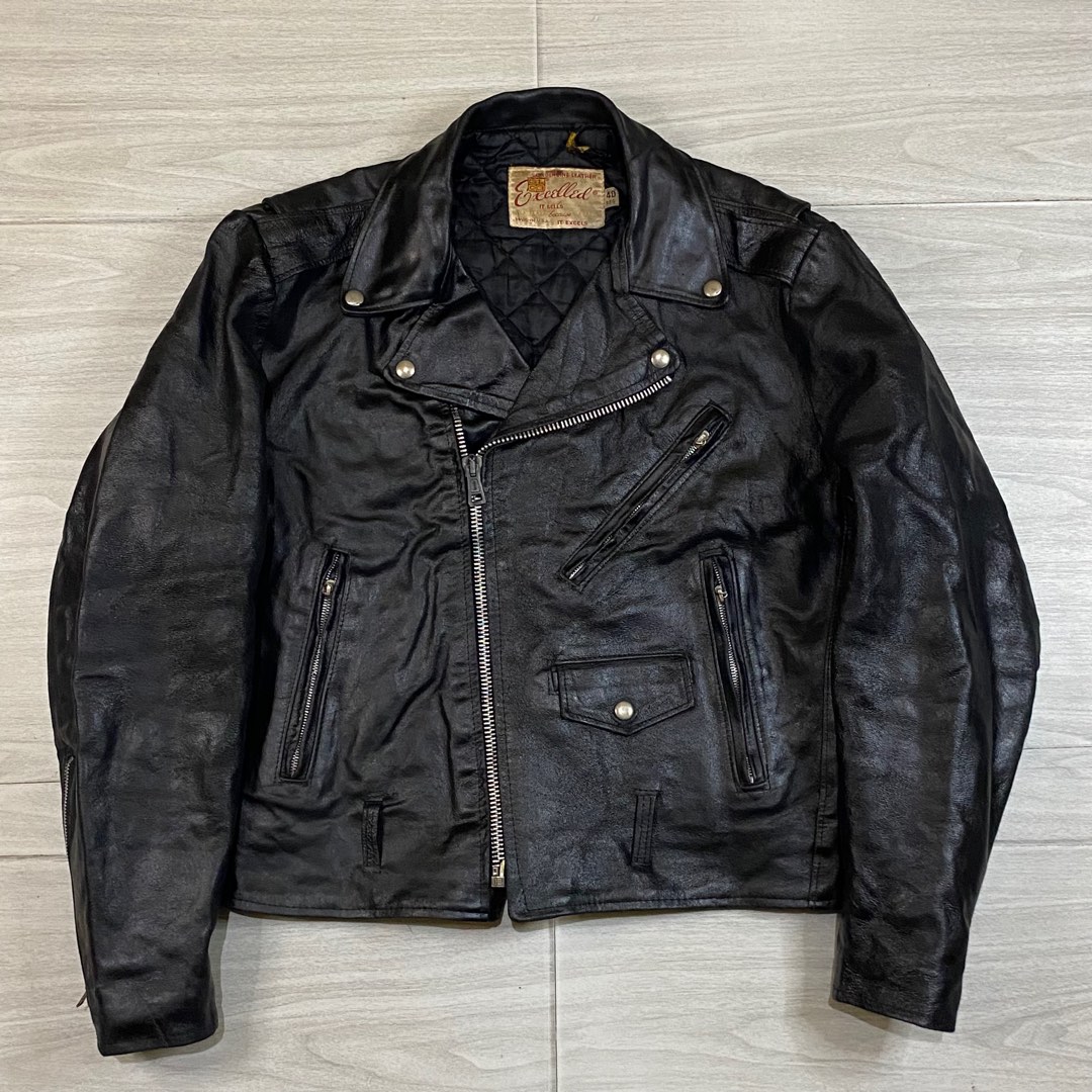 Vintage Excelled Usa ramones leather jacket | Jaket kulit, Fesyen Pria ...