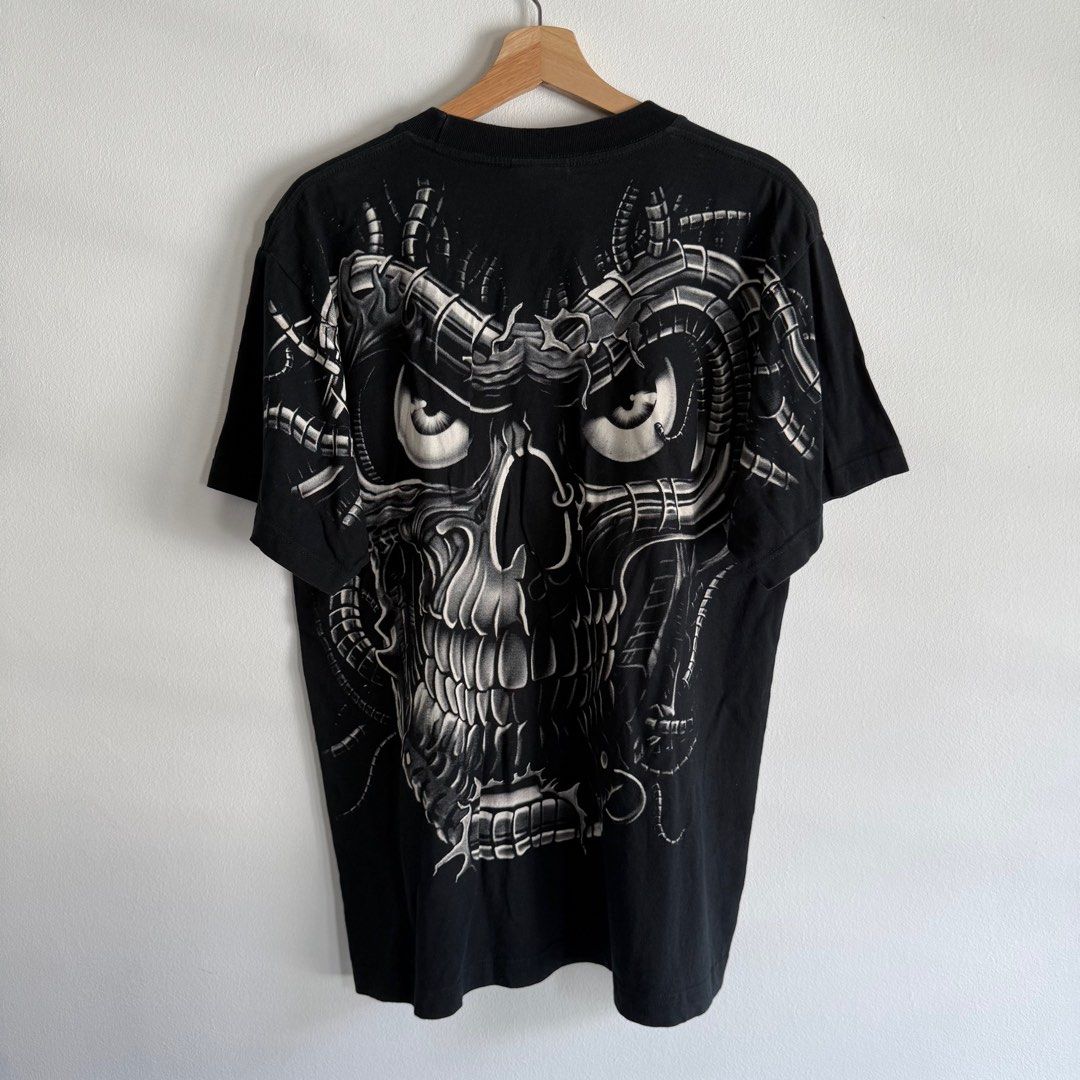 Vintage Terminator Liquid Blue Design Overprint, Men's Fashion, Tops ...