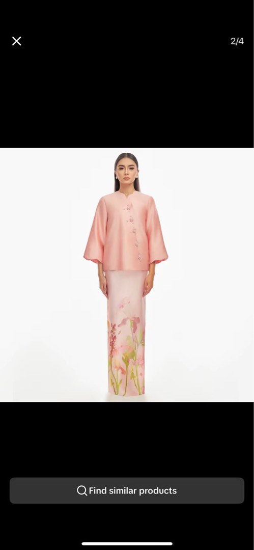 wanzar ameesya kurung kedah in sweet peach, Women's Fashion, Muslimah ...