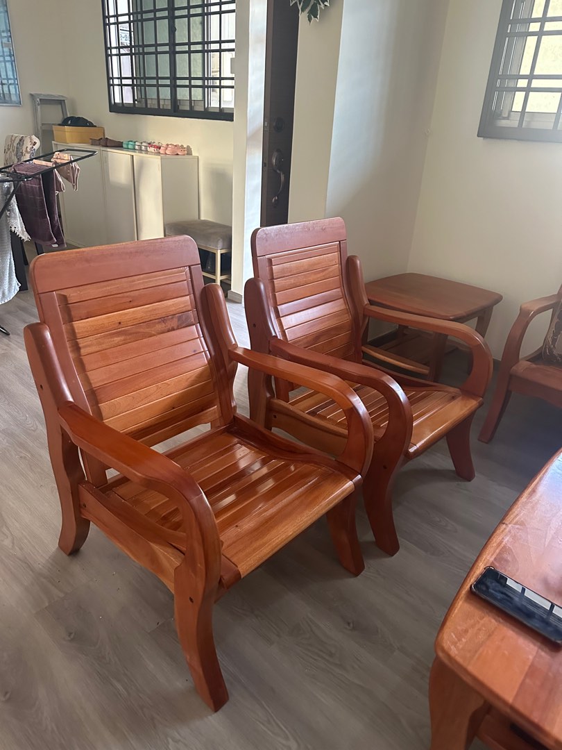 Wooden Sofa Set (without cushion & small table), Furniture & Home ...
