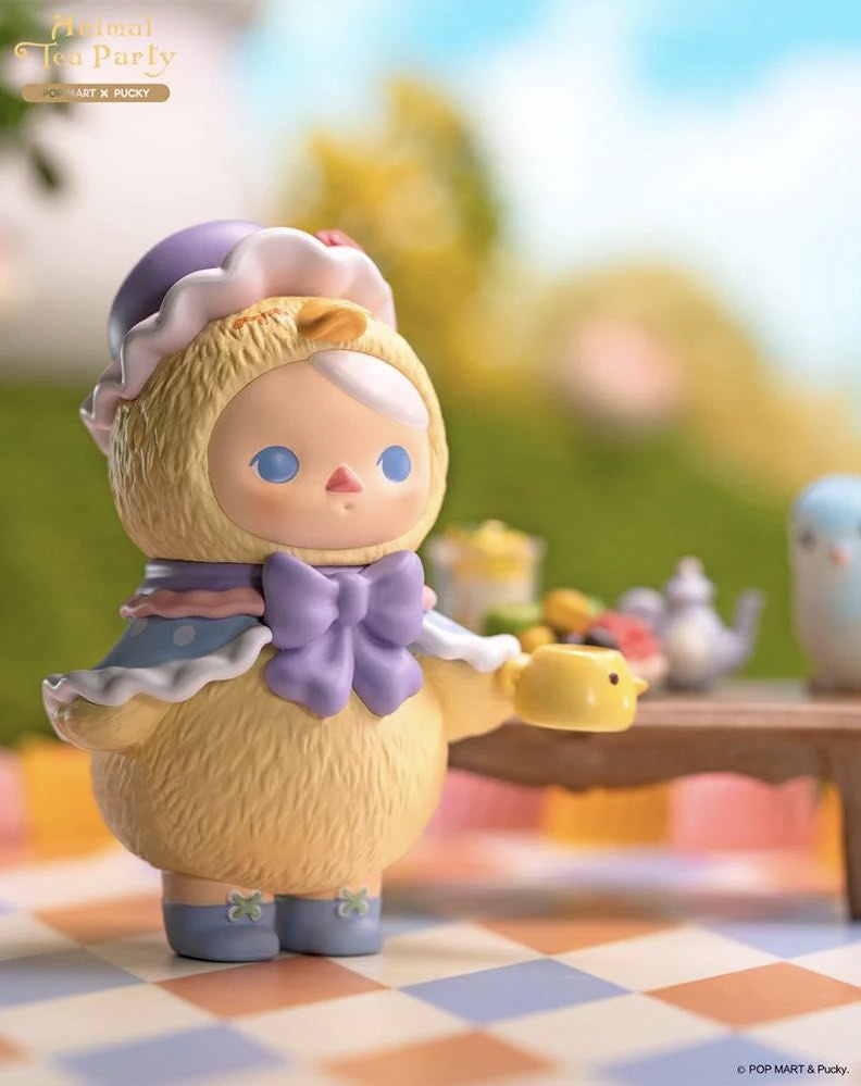 (WTS / WTT) POPMART PUCKY baby animal tea party - yellow ducky coquette ...