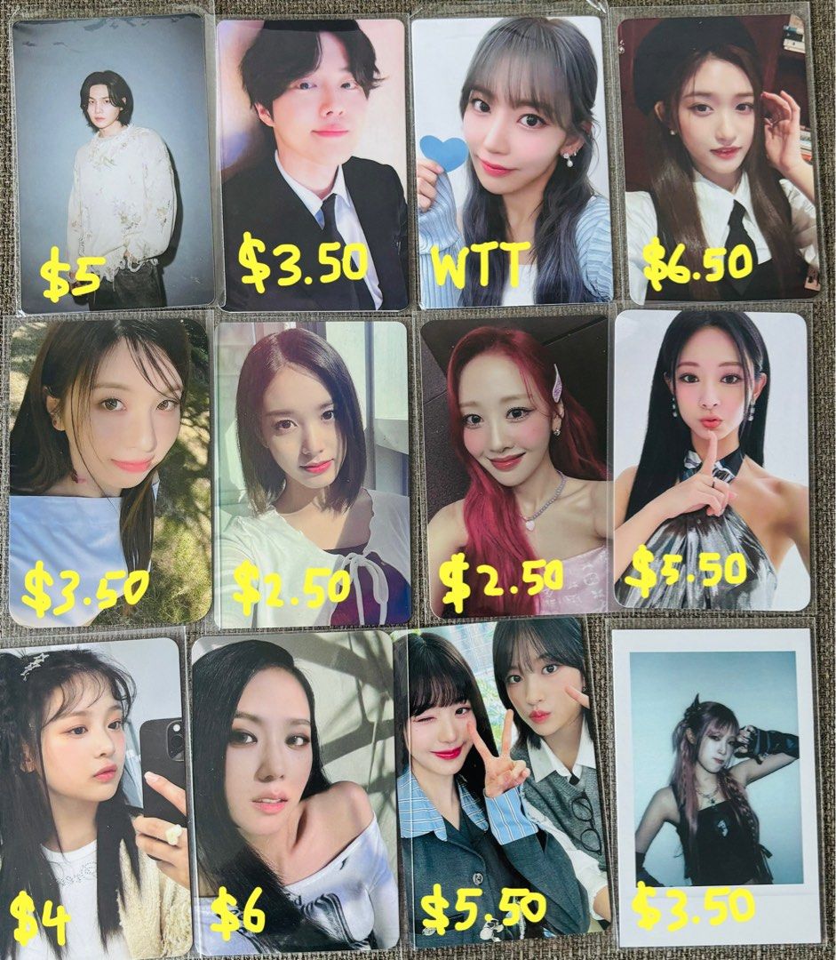 WTS WTT pcs and pobs(blackpink ive newjeans nmixx loona stayc exo bts twice le sserafim yena ...