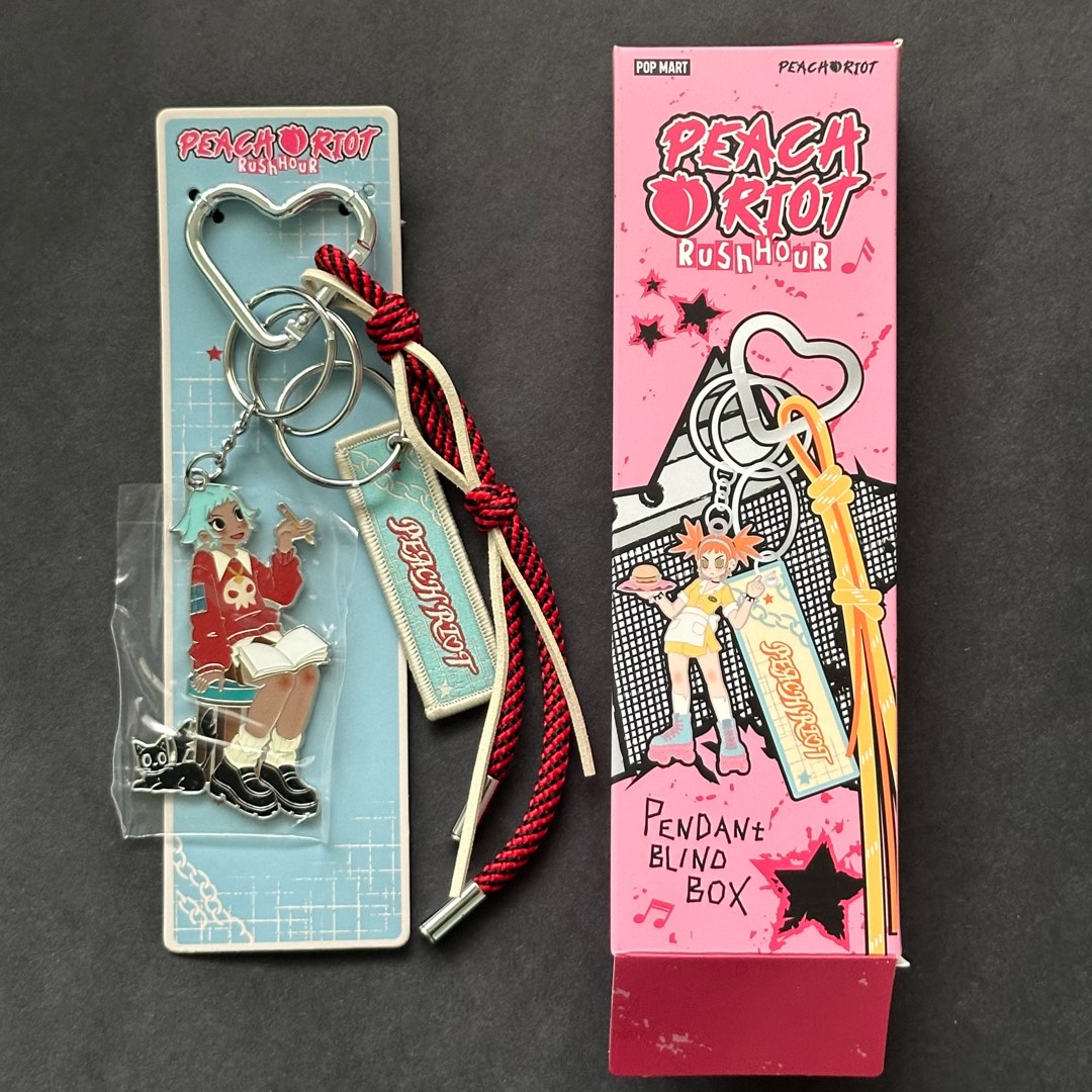 WTT PEACH RIOT PENDANT KEYRING KEYCHAIN POPMART, Hobbies & Toys ...