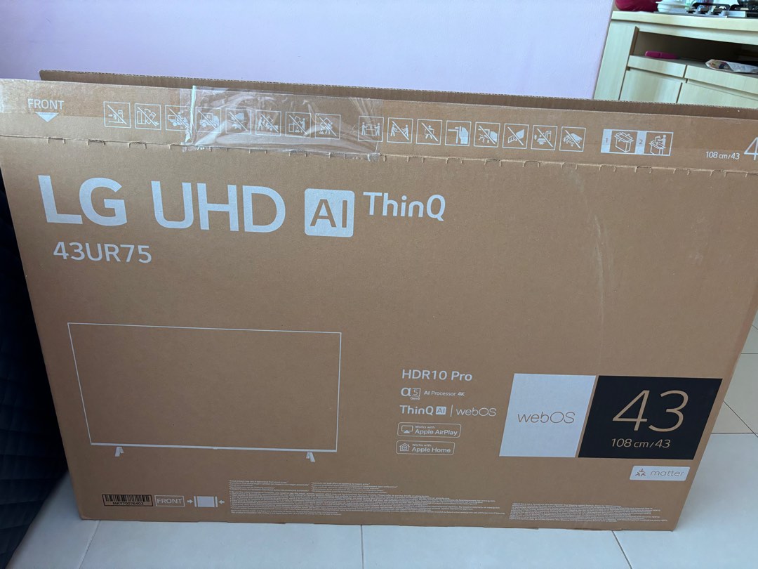 43" LG UHD 43UR75 Empty TV Box With Styrofoam, TV & Home Appliances ...