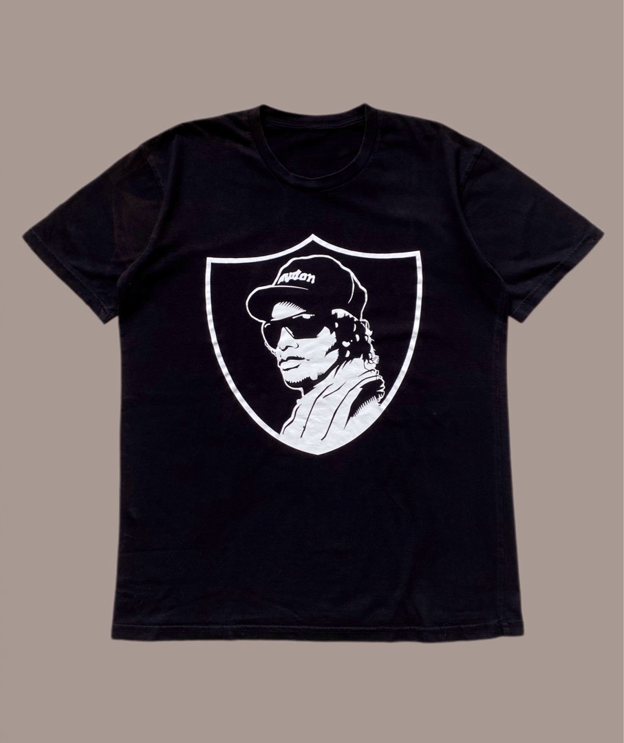 [ DISCOLOURED ] RAP TEES EAZY-MTHRFCKN-E RAIDERS SHIELD LOGO| COMPTON | RAIDERS | TUPAC ...