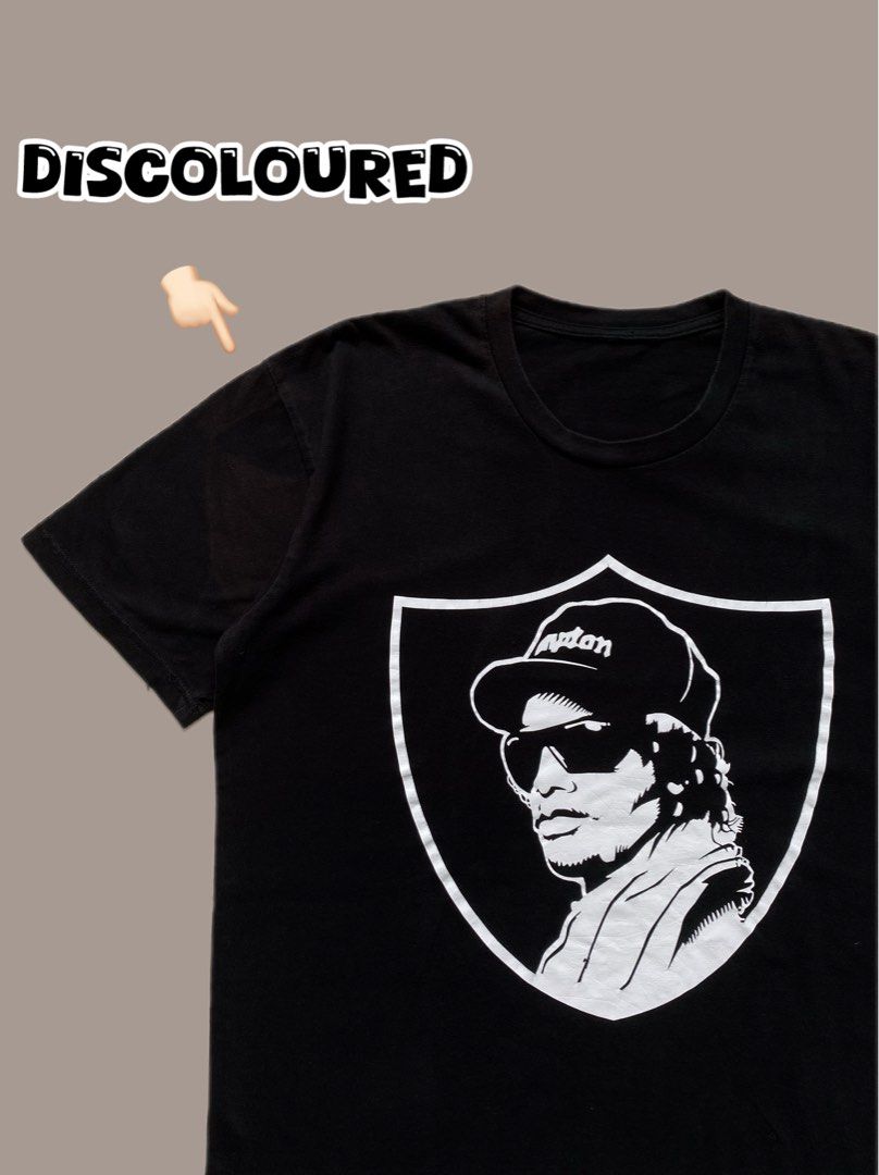 [ DISCOLOURED ] RAP TEES EAZY-MTHRFCKN-E RAIDERS SHIELD LOGO| COMPTON ...