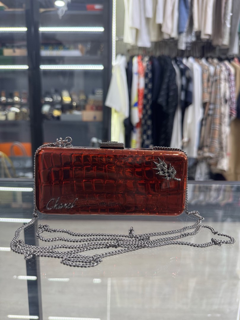 Authentic Chanel Case Chain Bag Crocodile Print 1/1 Runway, Luxury ...