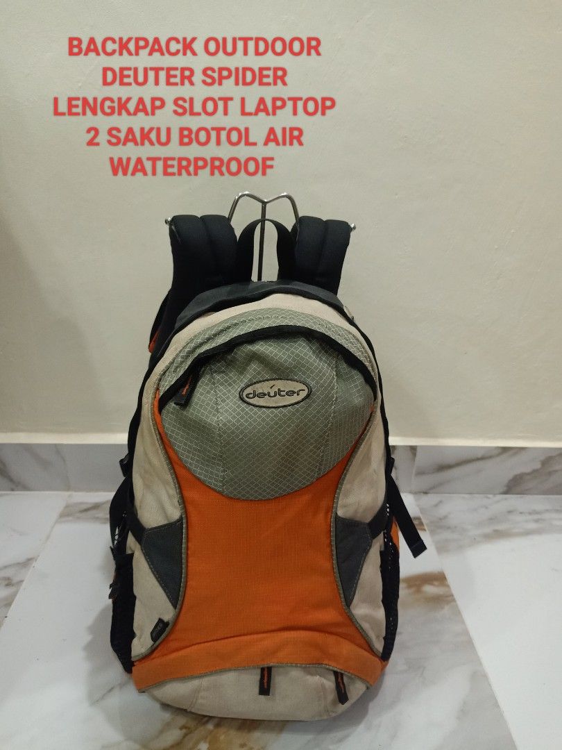 BACKPACK OUTDOOR DEUTER SPIDER LENGKAP DENGAN SLOT LAPTOP 2 SAKU BOTOL ...