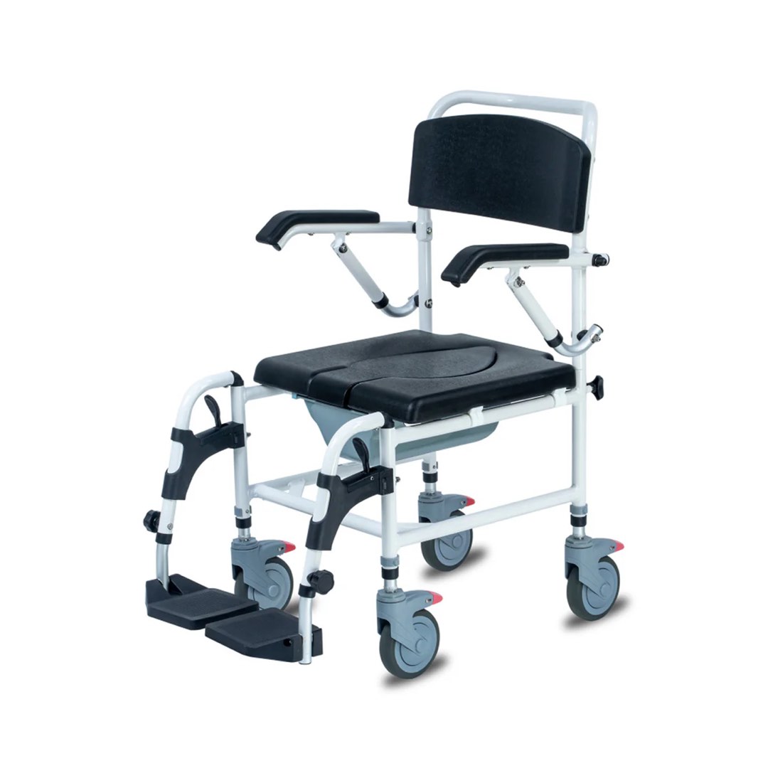 Bion Mobile Commode/Shower Chair with Wheels 307, Health & Nutrition ...