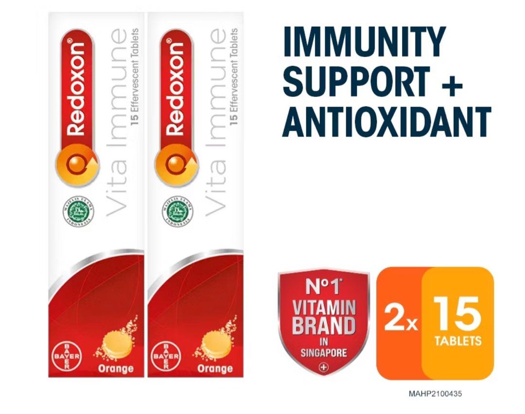 (Bundle of 2) Redoxon Vita Immune Orange Effervescent 15 Tablets Exp ...