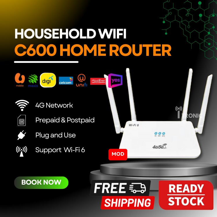 C600 Wifi Upgrade Version 4G CPE Wifi Router Home & Sim Card Slot ...