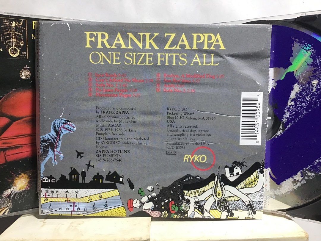 CD Frank Zappa and Mothers of Invention - One Size Fits All OOP RYKO PRESS Anubis Experimental ...