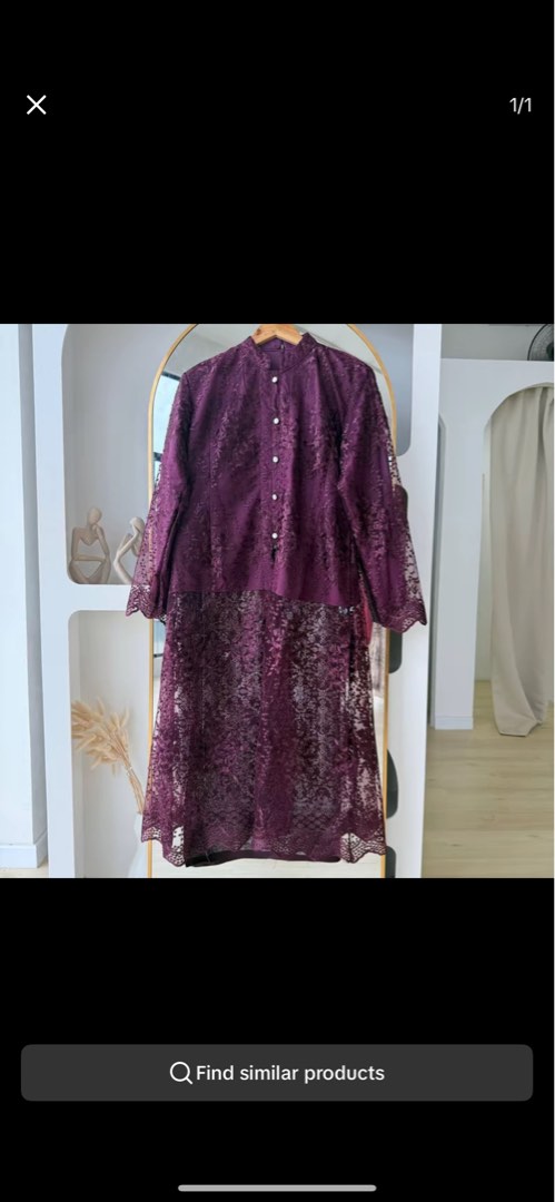 CEO Chomel- Dares kebaya songket in burgundy, Women's Fashion, Muslimah ...
