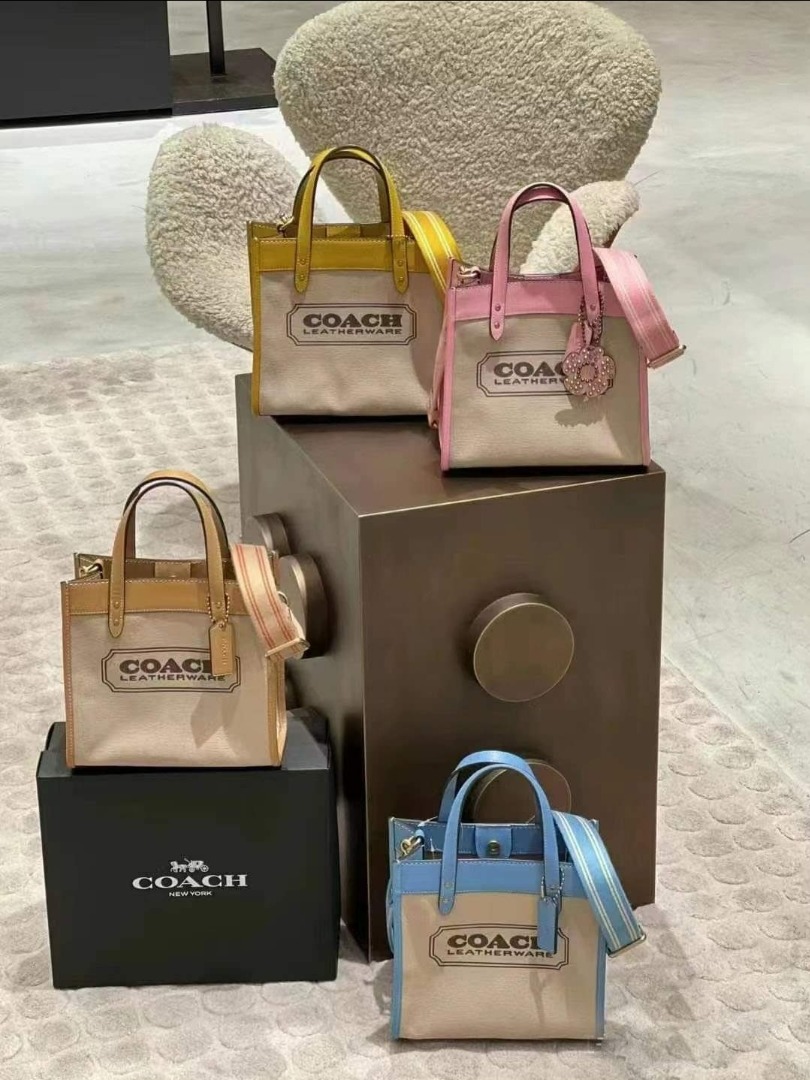 Coach Women's Bag - CH740 Field Tote 22 Bag in Natural Canvas and ...