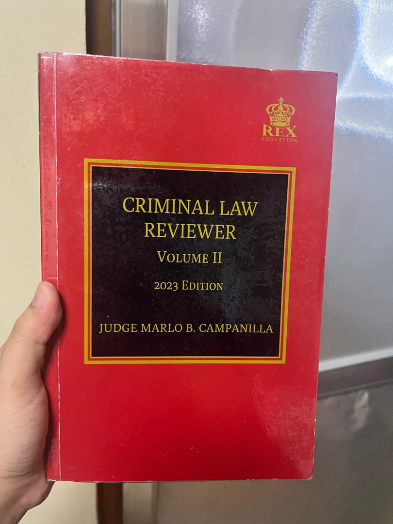 Criminal Law Reviewer Volume 2 by Judge Campanilla - 2023 Ed., Hobbies ...