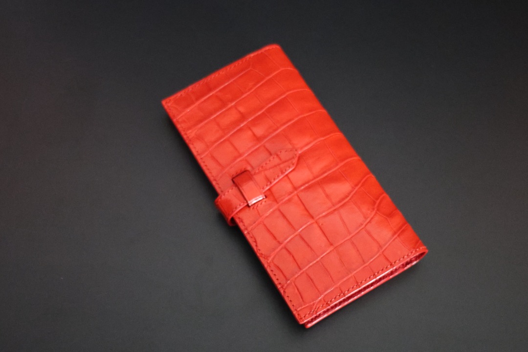 Custom Red Genuine Crocodile Long Wallet, Men's Fashion, Watches ...