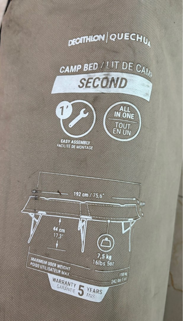 Decathlon camp bed (second), Sports Equipment, Hiking & Camping on ...