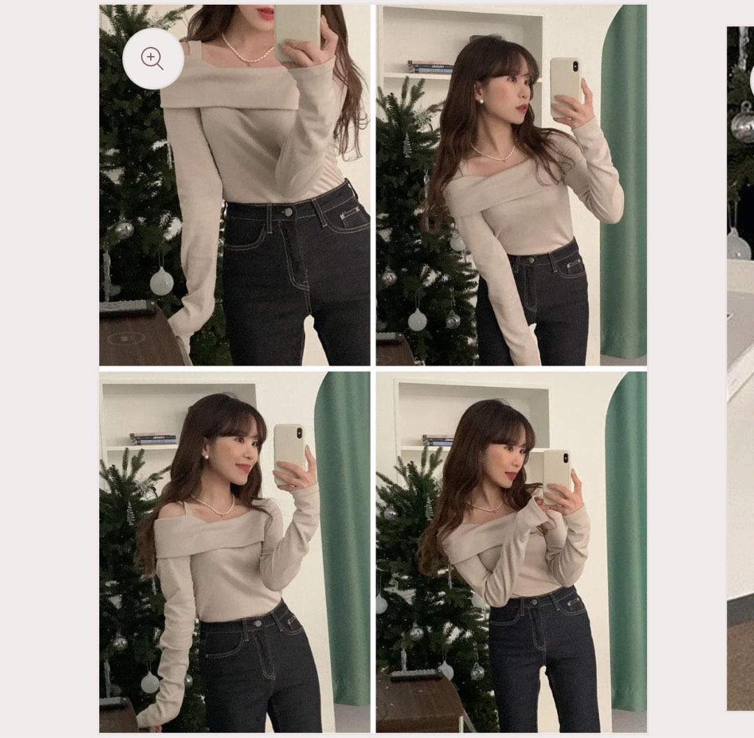 Deluna Opening Half Off Shoulder Top, 女裝, 上衣, 長袖衫 - Carousell