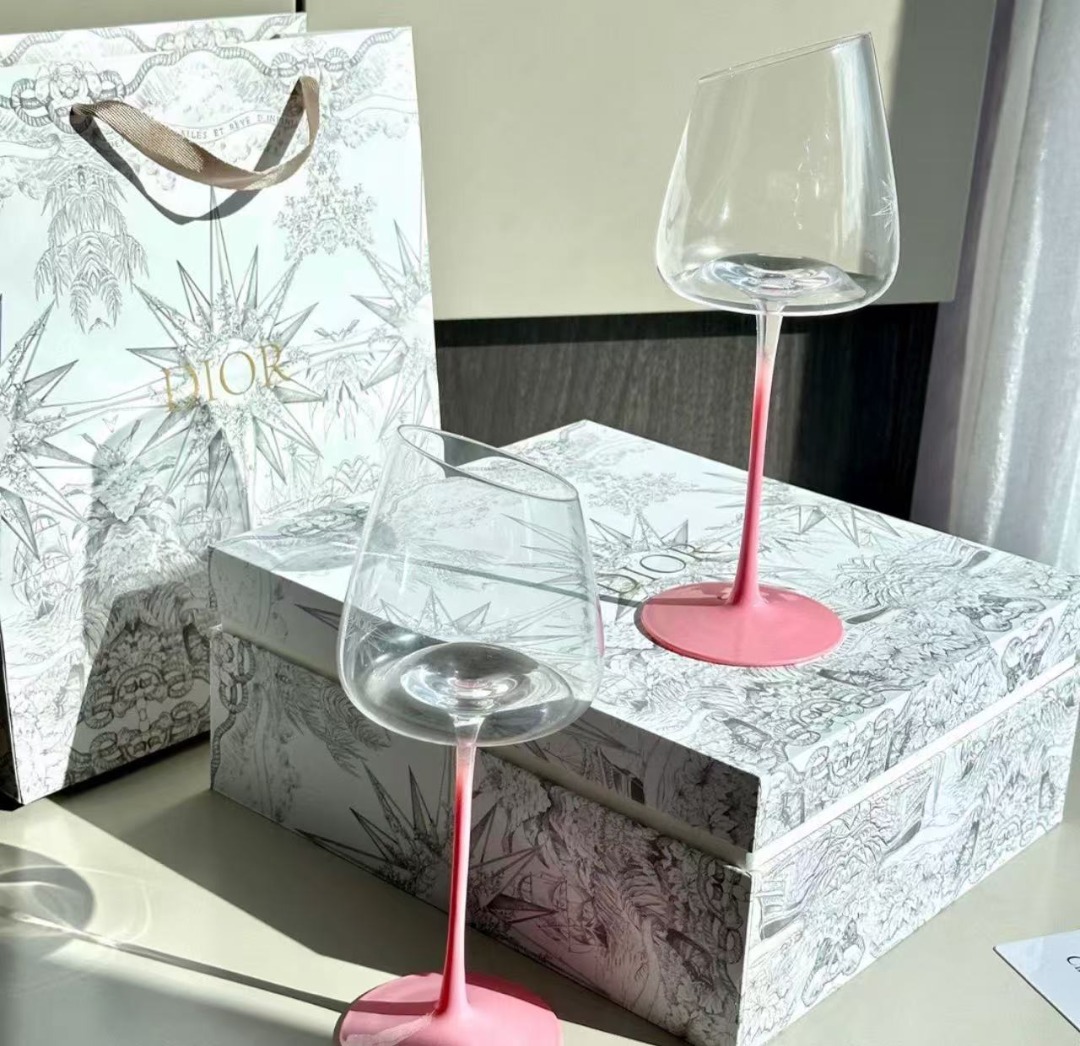 DIOR six pointed star slanted red wine glass, Furniture & Home Living ...