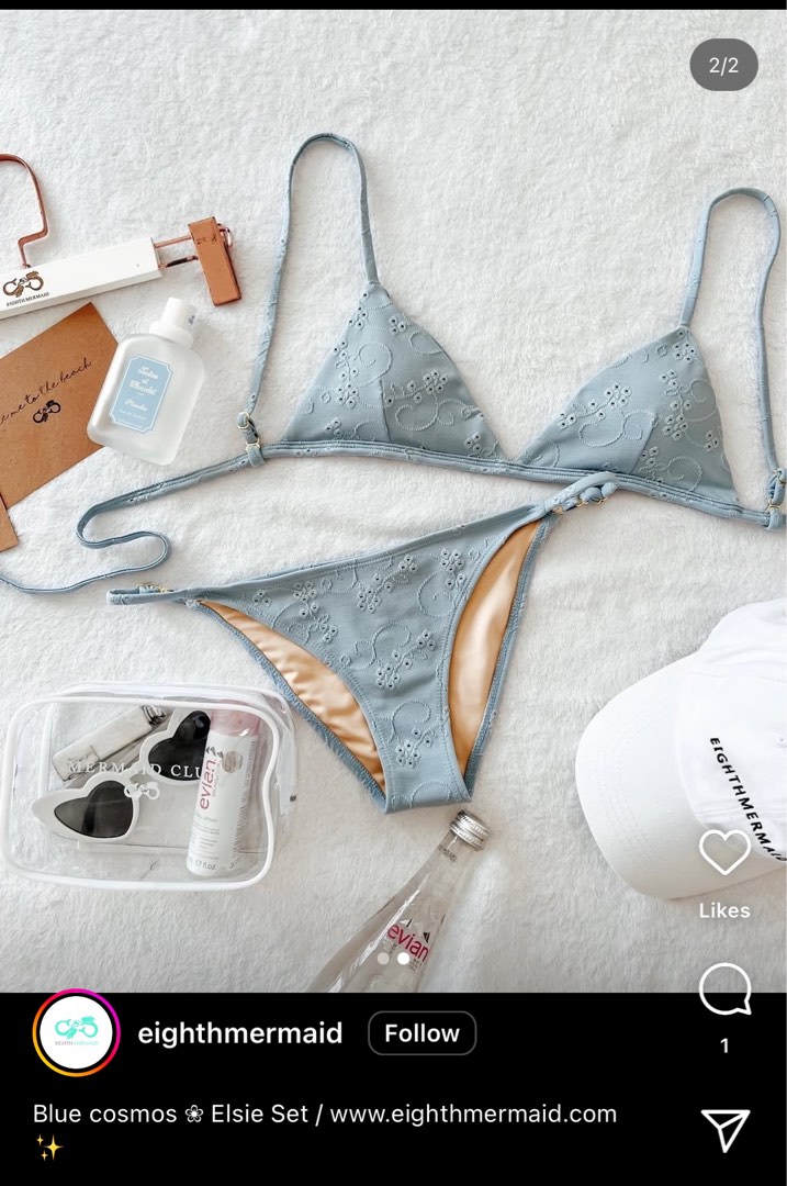 eighth mermaid eyelet baby blue bikini | y2k sewlocal blackbough, Women ...