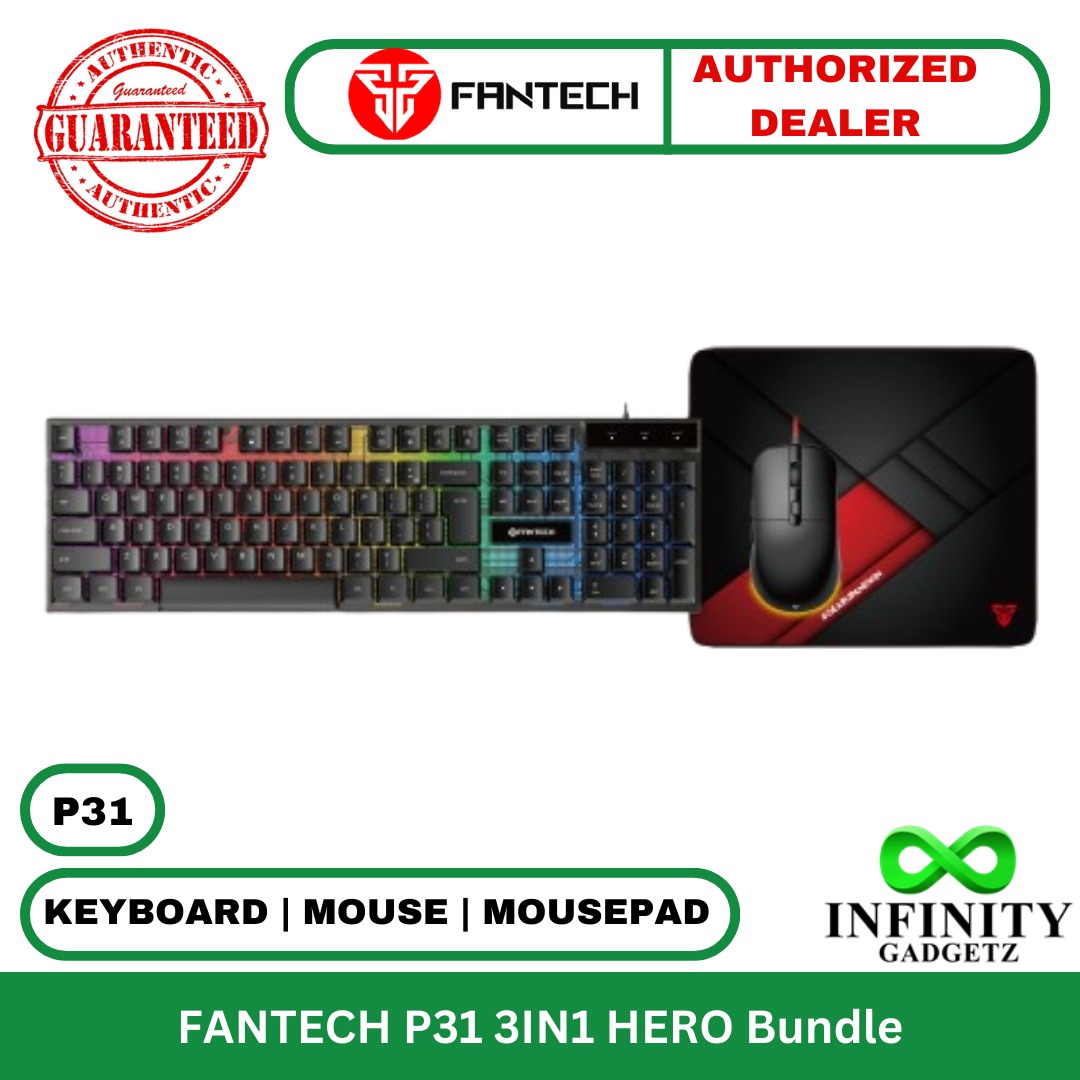 FANTECH P31 3IN1 HERO Bundle Backlit Gaming Keyboard, RGB Gaming Mouse ...
