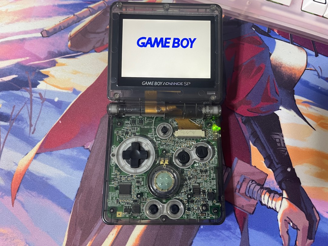 Gameboy Advance SP IPS Modded GBA SP Handheld Console Clear Black ...