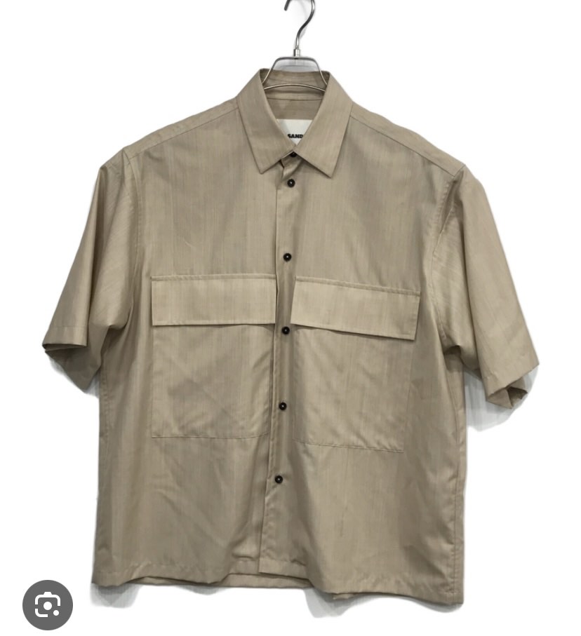 Gil sander oversize botton down shortsleeve, Luxury, Apparel on Carousell