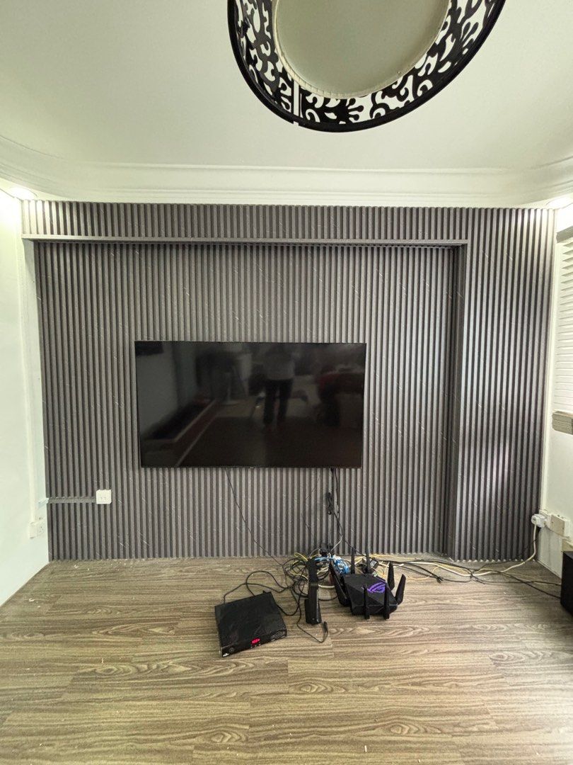 Grey fluted wall panel, Furniture & Home Living, Home Decor Accessories ...