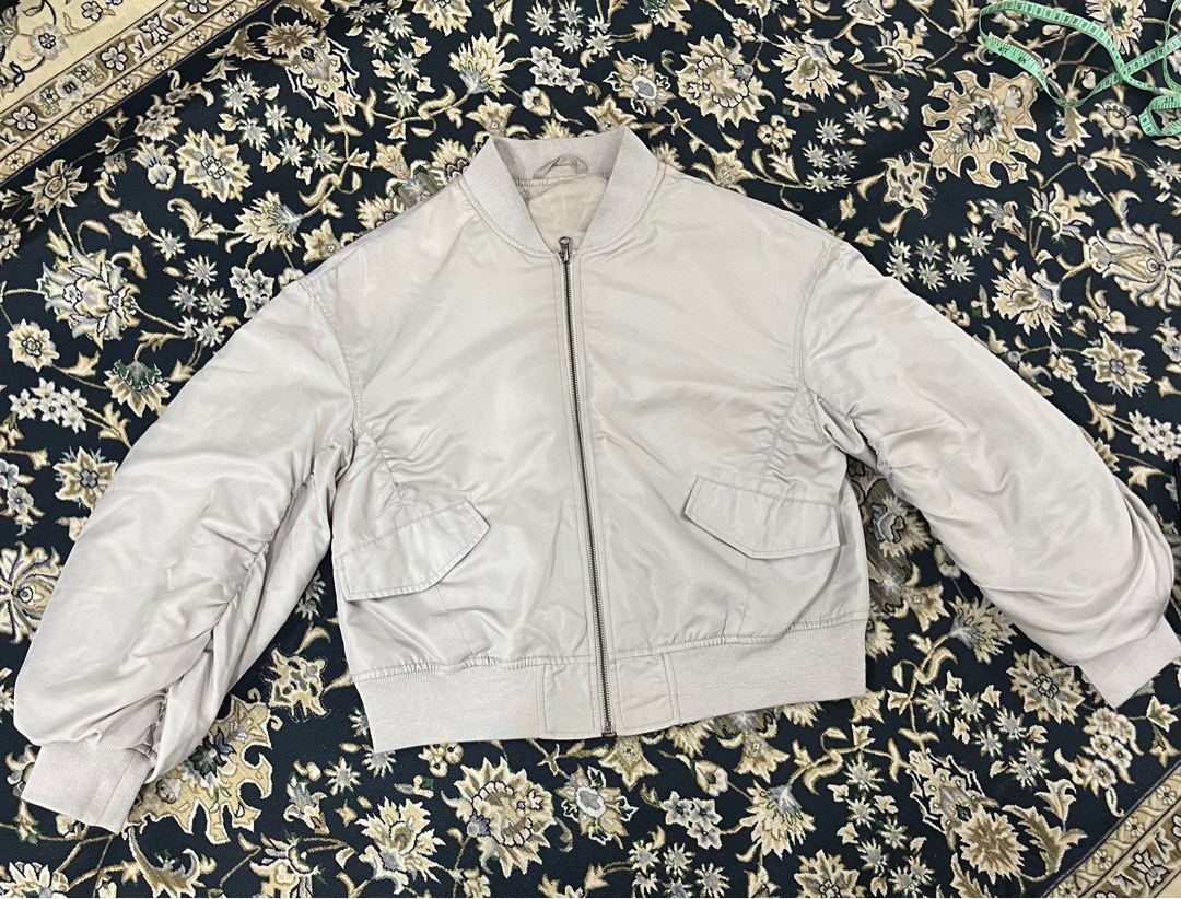 Gu Bomber Jacket In Light Khaki, Women's Fashion, Coats, Jackets and ...