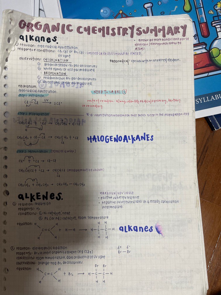 handwritten h2 chem organic chemistry notes, Hobbies & Toys, Books ...