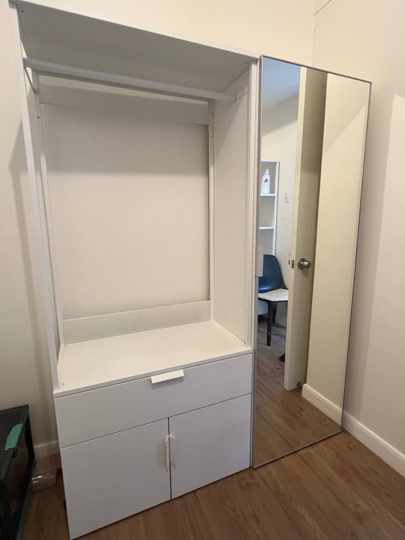 IKEA clothing rack with mirror PAX system, Furniture & Home Living ...