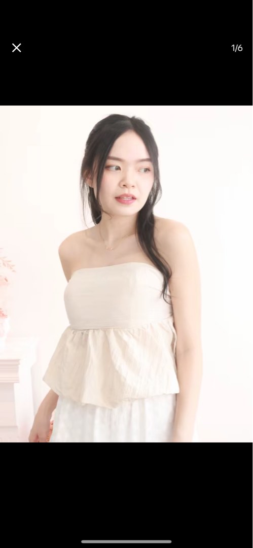 KEI kyo padded bubble peplum top, Women's Fashion, Tops, Sleeveless on Carousell