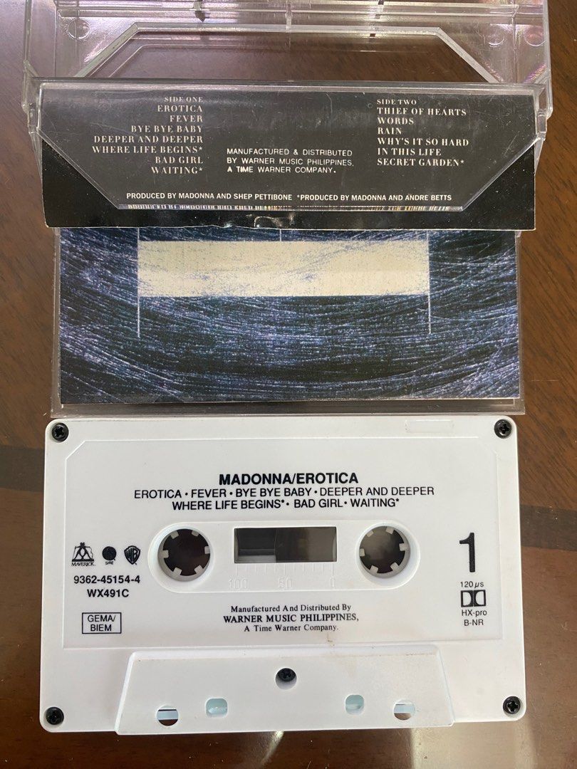 Madonna - Erotica - Philippines Original Pop Music Album Cassette Tape - Preloved / Warner Bros ...
