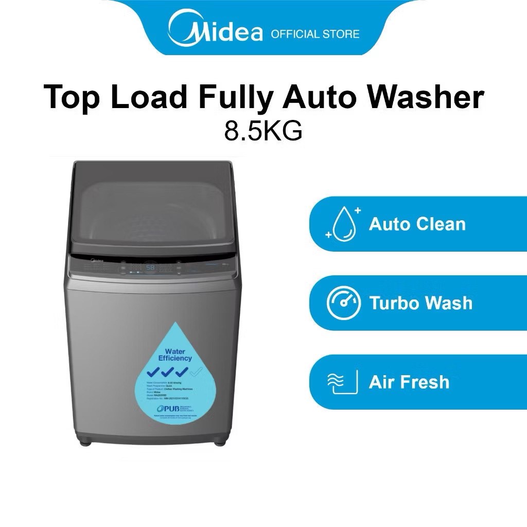 Midea MA200W85 Grey Top Load Washing Machine, TV & Home Appliances ...